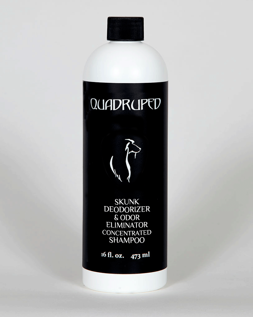Quadruped Pet Care: Skunk Deodorizer & Odor Eliminator Concentrated Shampoo